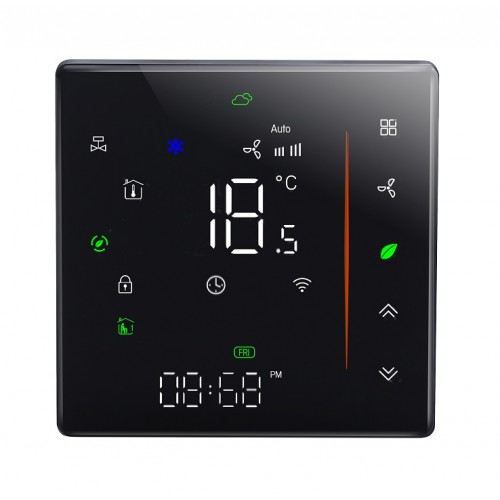 Akubela Zigbee Thermostat Fancoil HV/0-10V/2PIPE Black (BAC-006MZB)