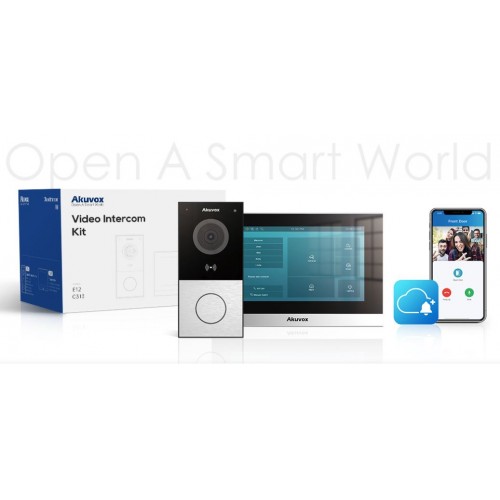 Akuvox Smart IP Video Intercom Kit, includes 1x E12W and 1x C313W