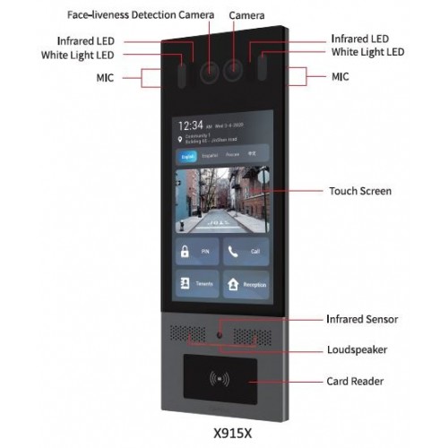 Akuvox X915S Android IP Video Door Phone with Facial Recognition, 8 ...