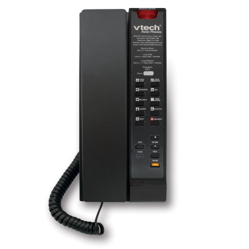 Alcatel Lucent - VTech A2211 Matte-Black Contemporary Analog Corded ...